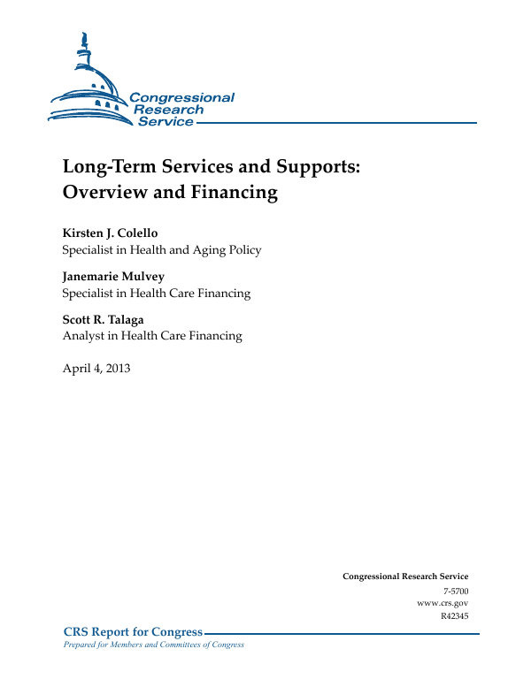 Long-Term Services and Supports: Overview and Financing ...