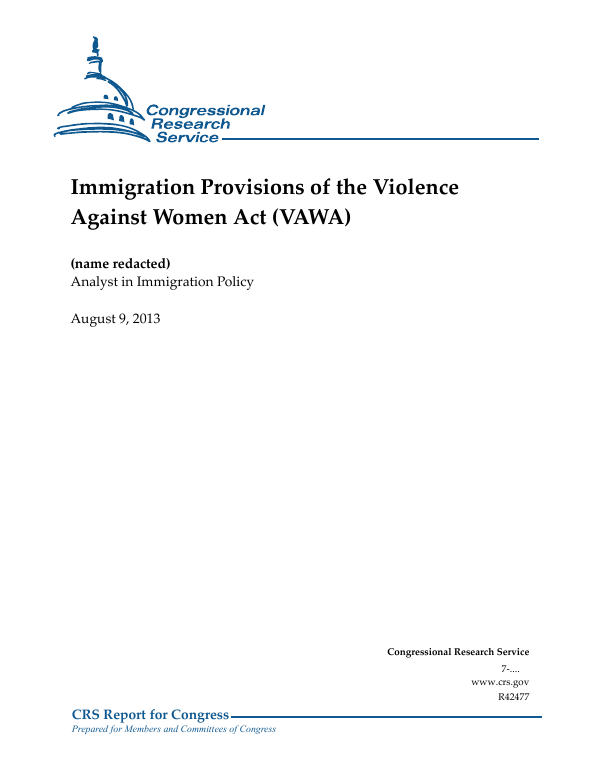 Immigration Provisions of the Violence Against Women Act (VAWA ...