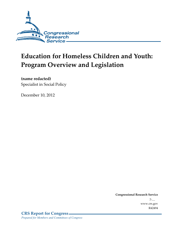 Education for Homeless Children and Youth: Program Overview and ...