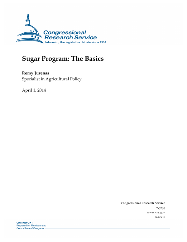 Sugar Program: The Basics - EveryCRSReport.com