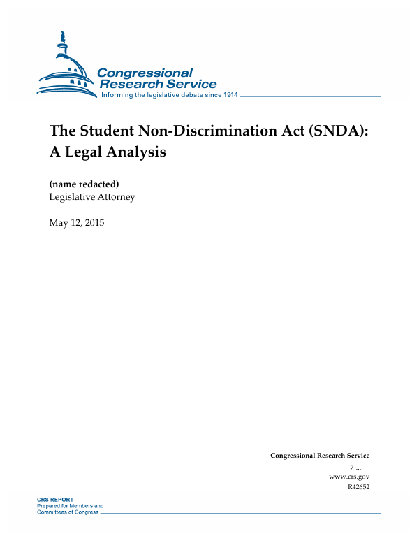 The Student Non-Discrimination Act (SNDA): A Legal Analysis ...