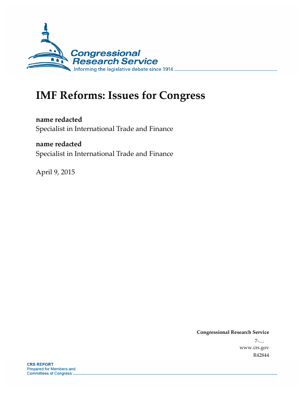 IMF Reforms: Issues for Congress - EveryCRSReport.com
