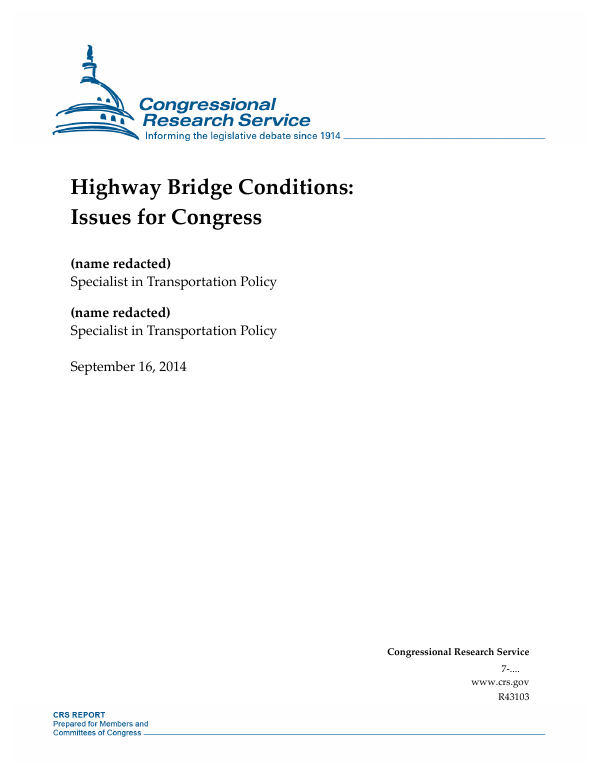 Highway Bridge Conditions: Issues for Congress - EveryCRSReport.com