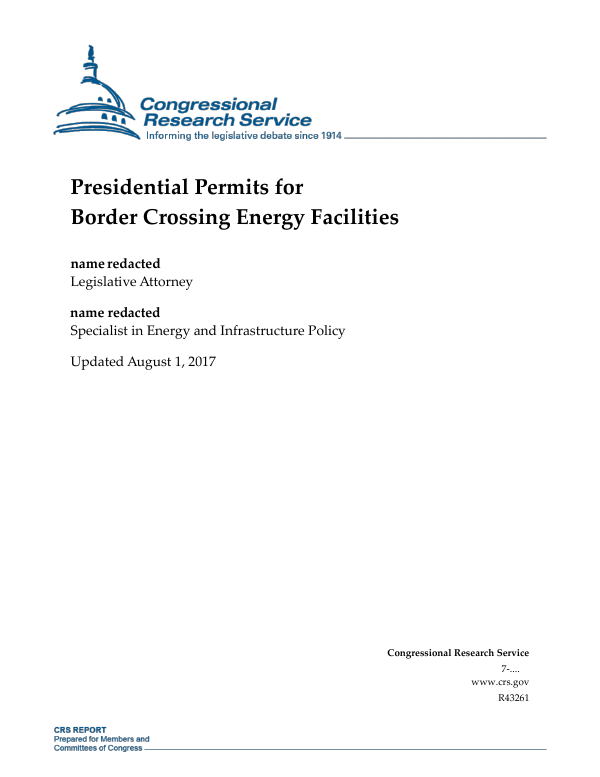 Presidential Permits for Border Crossing Energy Facilities ...