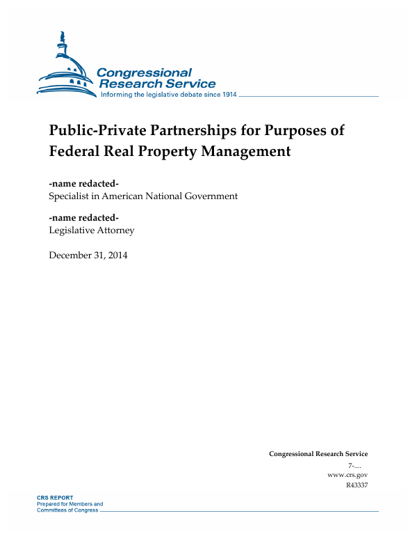 Public-Private Partnerships for Purposes of Federal Real Property ...