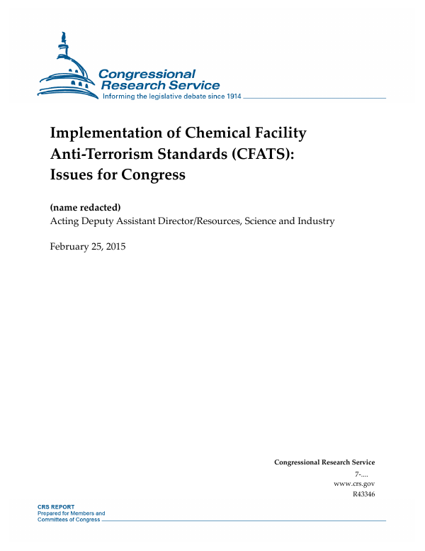 Implementation of Chemical Facility Anti-Terrorism Standards (CFATS ...