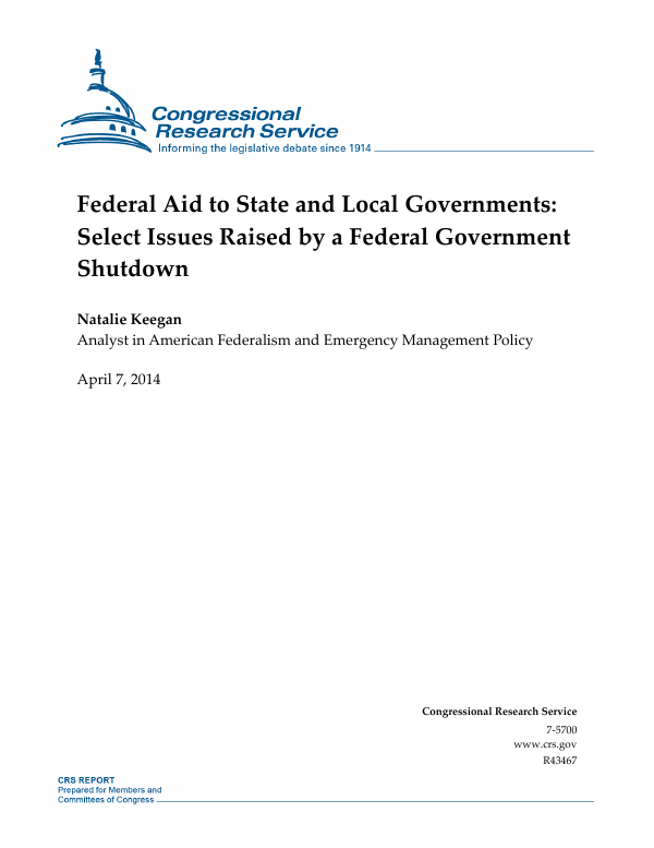 Federal Aid to State and Local Governments: Select Issues Raised by a ...