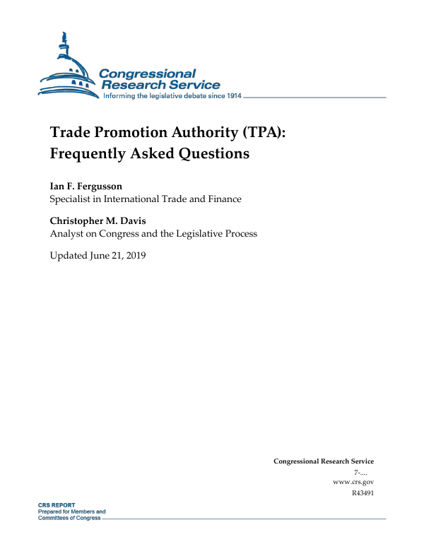 Trade Promotion Authority (TPA): Frequently Asked Questions ...