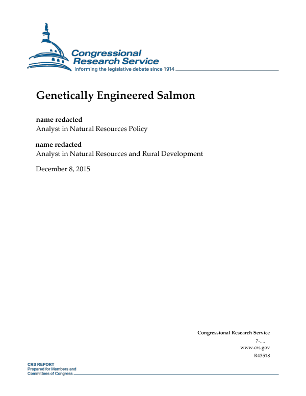 Genetically Engineered Salmon - EveryCRSReport.com