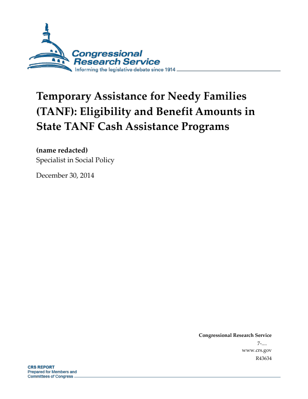 Temporary Assistance for Needy Families (TANF): Eligibility and Benefit ...
