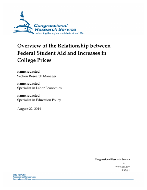 Overview of the Relationship between Federal Student Aid and Increases ...