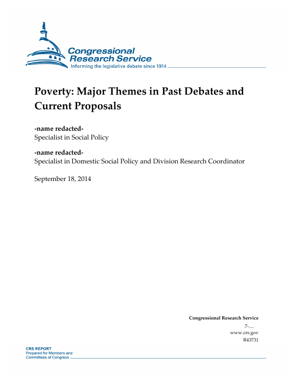 Poverty: Major Themes in Past Debates and Current Proposals ...