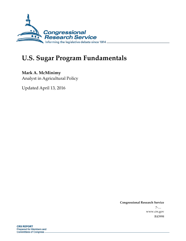 U.S. Sugar Program Fundamentals - EveryCRSReport.com