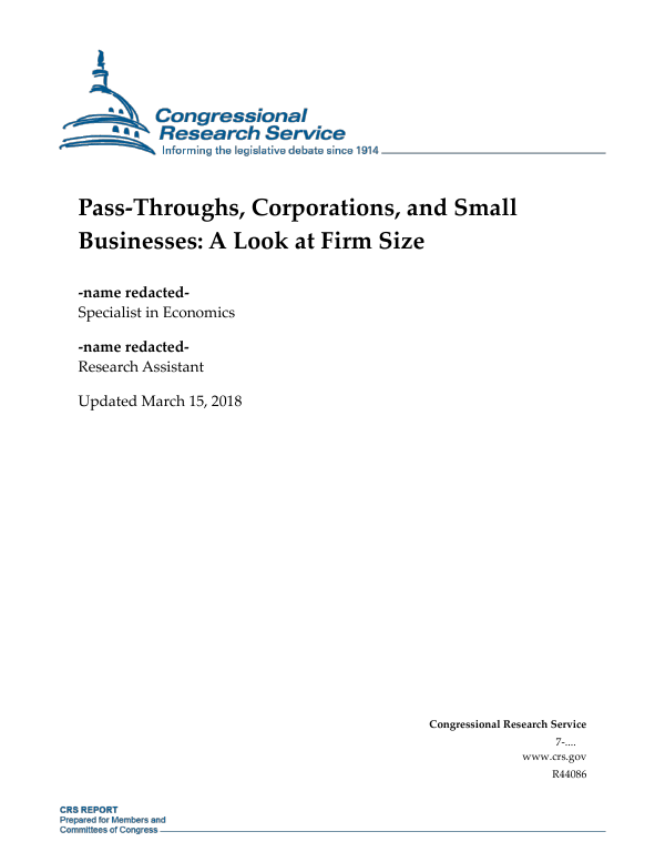 Pass-Throughs, Corporations, and Small Businesses: A Look at Firm Size ...