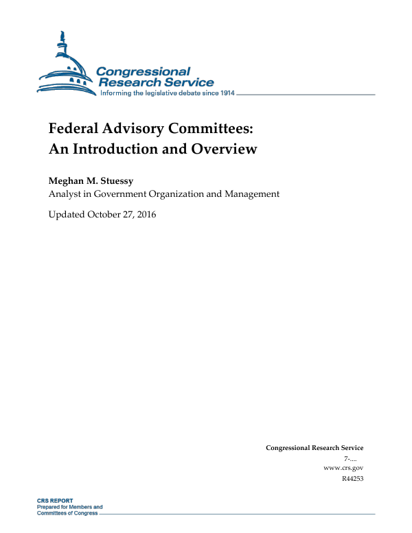 Federal Advisory Committees: An Introduction and Overview ...