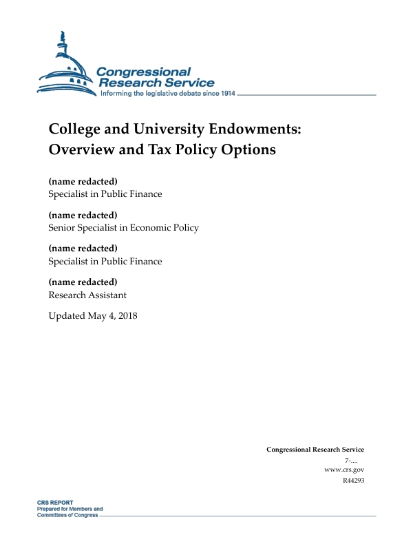 College and University Endowments: Overview and Tax Policy Options ...