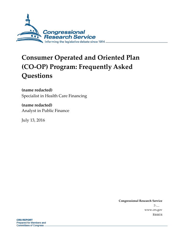 Consumer Operated and Oriented Plan (CO-OP) Program: Frequently Asked ...