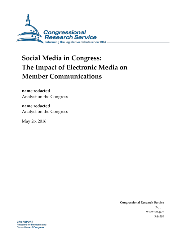 Social Media in Congress: The Impact of Electronic Media on Member ...