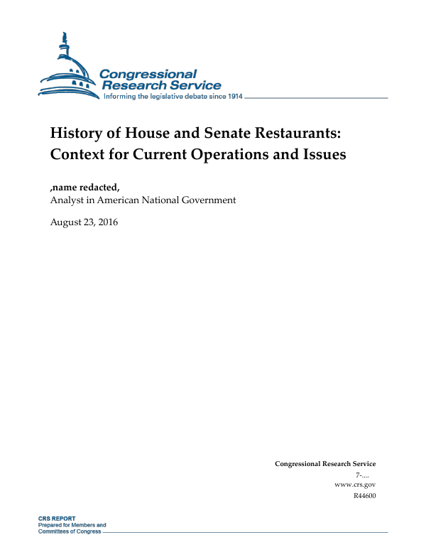 Senate Dining Room Menu
