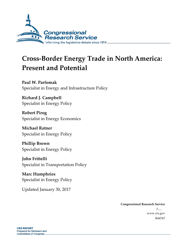 Cross-Border Energy Trade in North America: Present and Potential ...