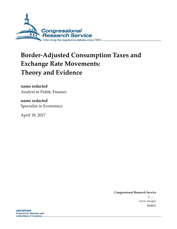 Border-Adjusted Consumption Taxes and Exchange Rate Movements: Theory ...