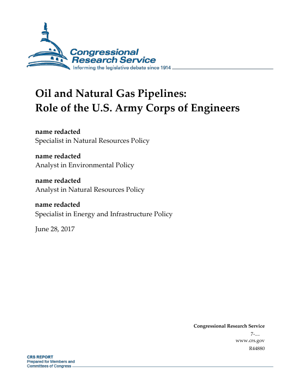 Oil and Natural Gas Pipelines: Role of the U.S. Army Corps of Engineers ...