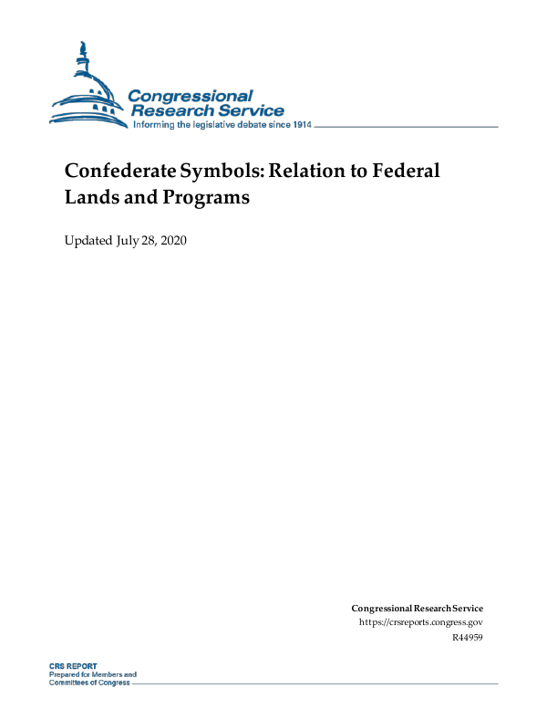 Confederate Symbols: Relation to Federal Lands and Programs ...