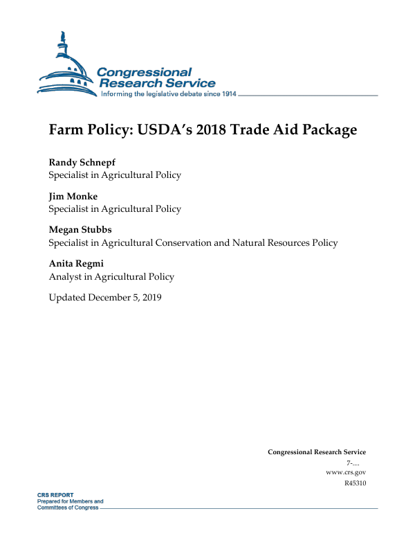 Farm Policy: USDA’s 2018 Trade Aid Package - EveryCRSReport.com