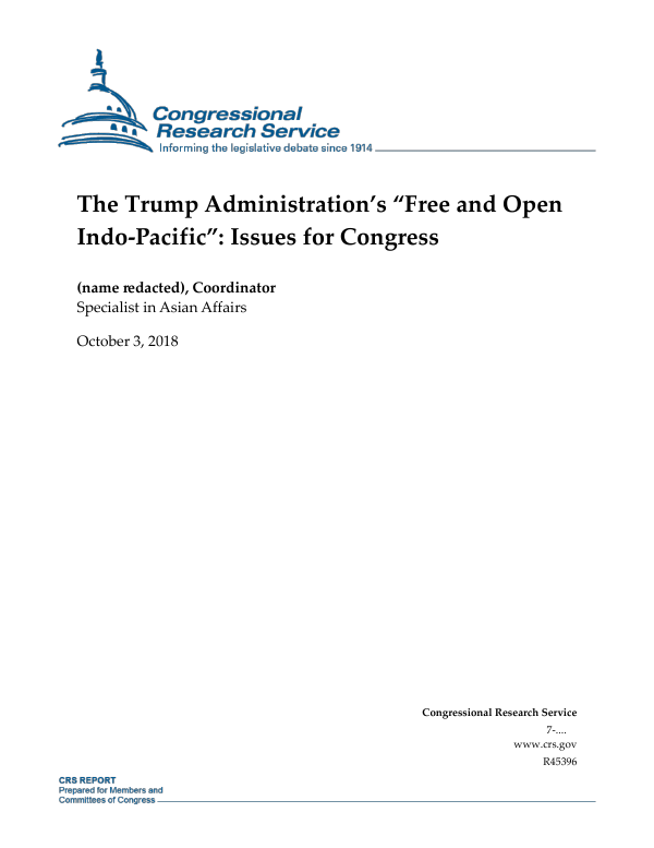 The Trump Administration’s “Free and Open Indo-Pacific”: Issues for ...