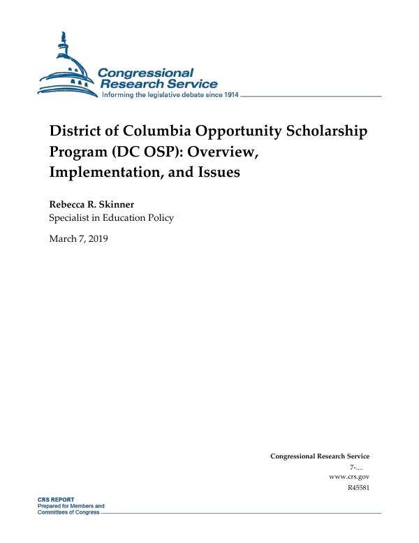 District of Columbia Opportunity Scholarship Program (DC OSP): Overview ...