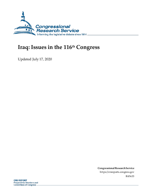Iraq: Issues in the 116th Congress - EveryCRSReport.com