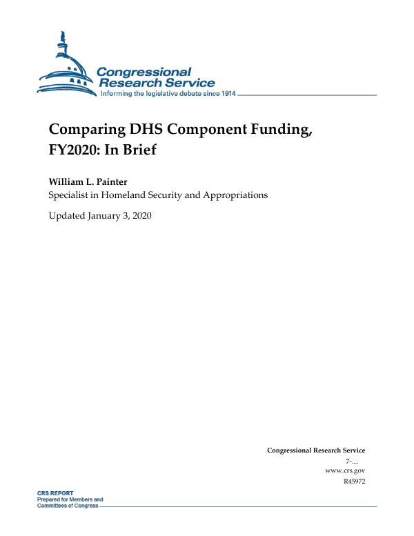 Comparing DHS Component Funding, FY2020: In Brief - EveryCRSReport.com