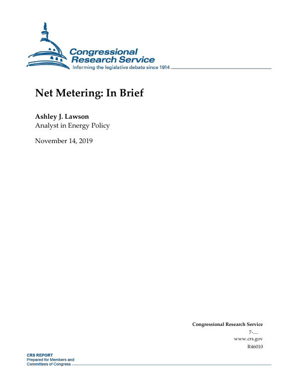 Net Metering: In Brief - EveryCRSReport.com