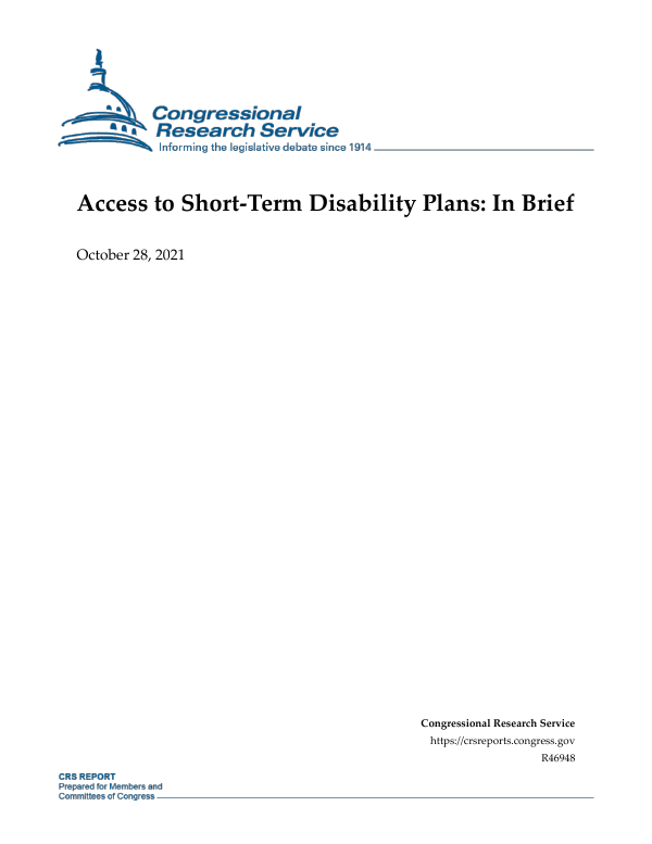Access to Short-Term Disability Plans: In Brief - EveryCRSReport.com