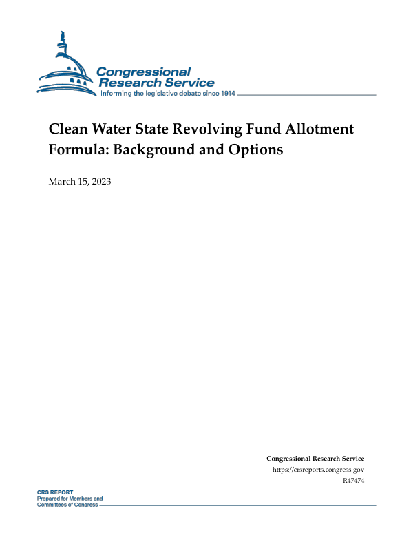 Clean Water State Revolving Fund Allotment Formula: Background and ...