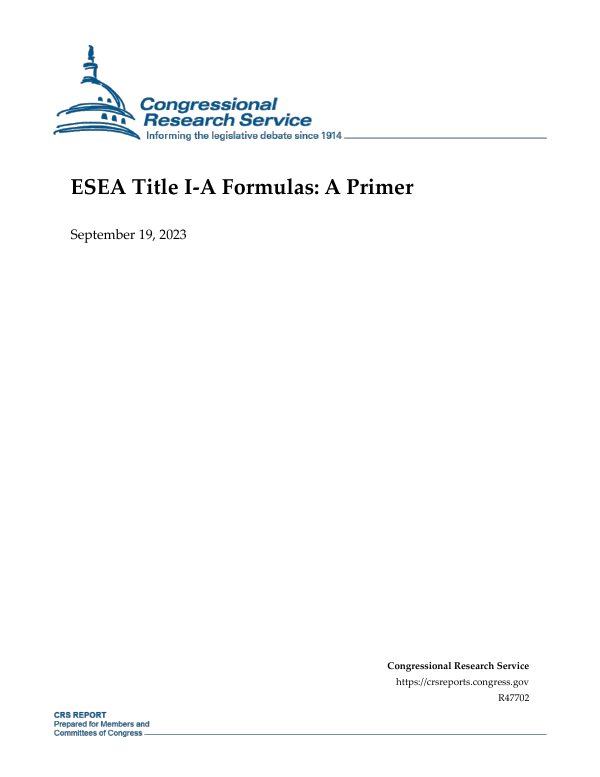 ESEA Title I-A Formulas: A Primer - EveryCRSReport.com
