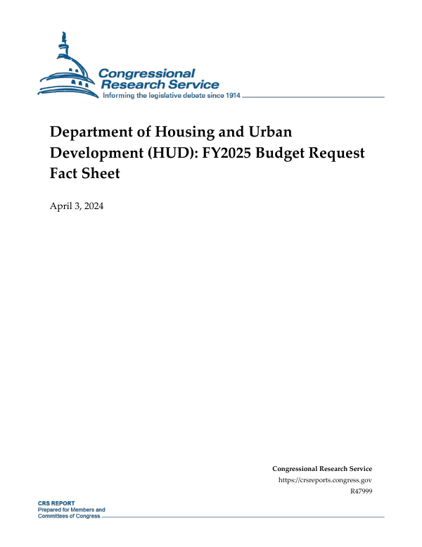 Department of Housing and Urban Development (HUD): FY2025 Budget ...
