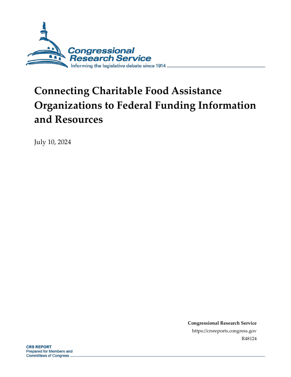 Connecting Charitable Food Assistance Organizations to Federal Funding ...