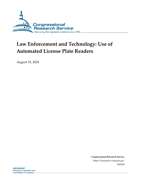 Law Enforcement and Technology: Use of Automated License Plate Readers ...