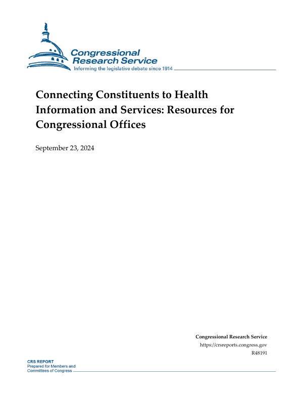 Connecting Constituents to Health Information and Services: Resources ...