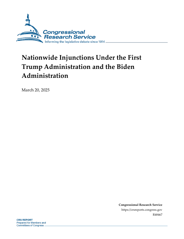 Nationwide Injunctions Under the First Trump Administration and the ...