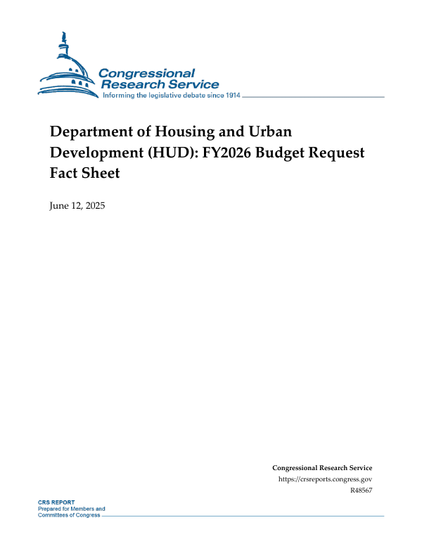Department of Housing and Urban Development (HUD): FY2026 Budget ...