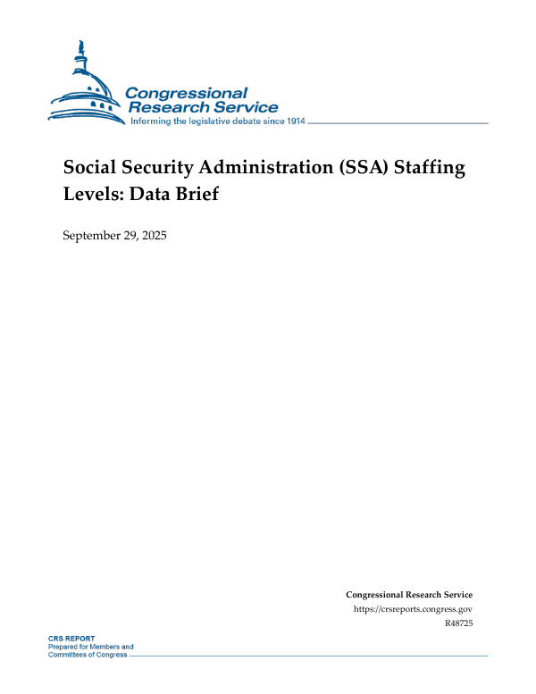 Social Security Administration (SSA) Staffing Levels: Data Brief ...