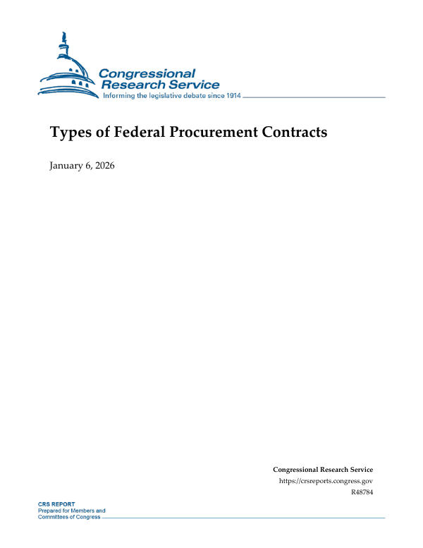Types of Federal Procurement Contracts - EveryCRSReport.com
