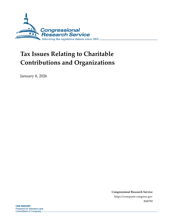 Tax Issues Relating to Charitable Contributions and Organizations ...