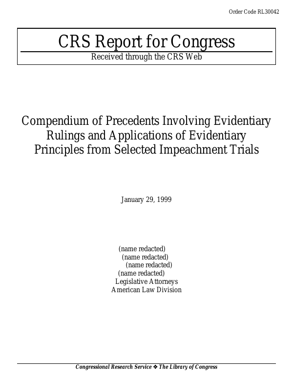 Compendium of Precedents Involving Evidentiary Rulings and Applications ...