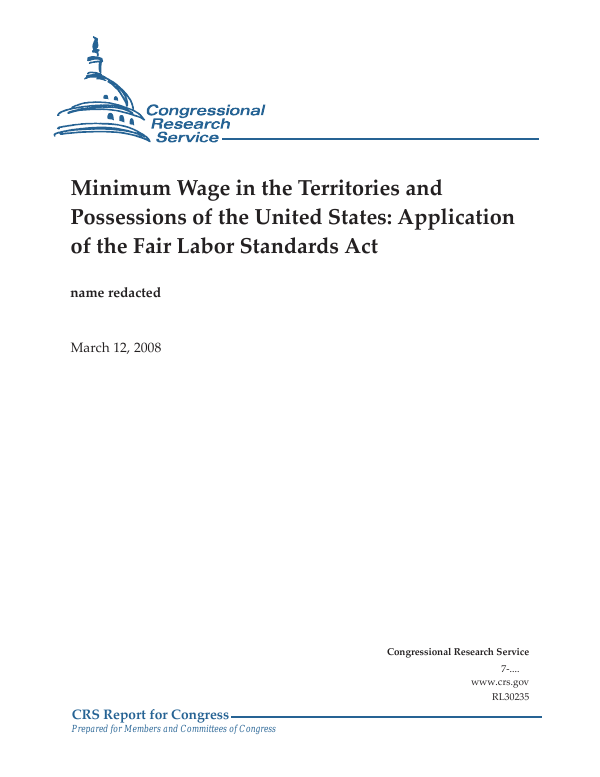 Minimum Wage in the Territories and Possessions of the United States ...