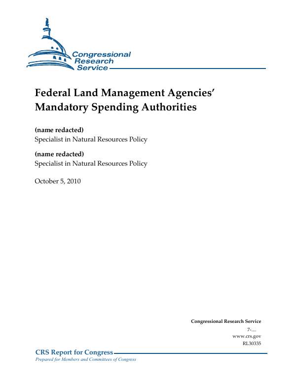 Federal Land Management Agencies’ Mandatory Spending Authorities ...