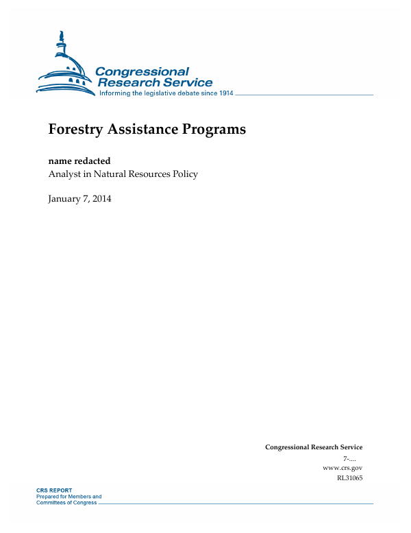 Forestry Assistance Programs - EveryCRSReport.com