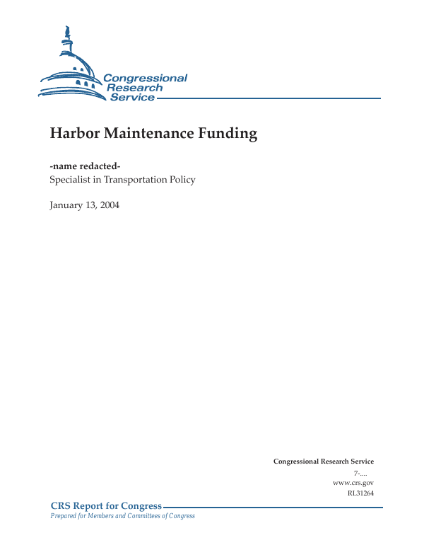 Harbor Maintenance Funding - EveryCRSReport.com